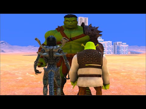 (Marvel vs Marvel) Hulk vs Alien and SHREK - YouTube