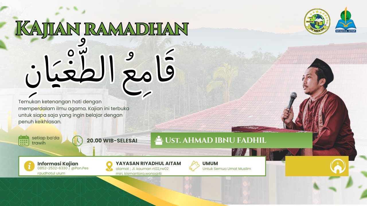 LIVE STREAMING 🔴KAJIAN RAMADHAN KITAB " QOMIUT THUGHYAN" BERSAMA Ust ...