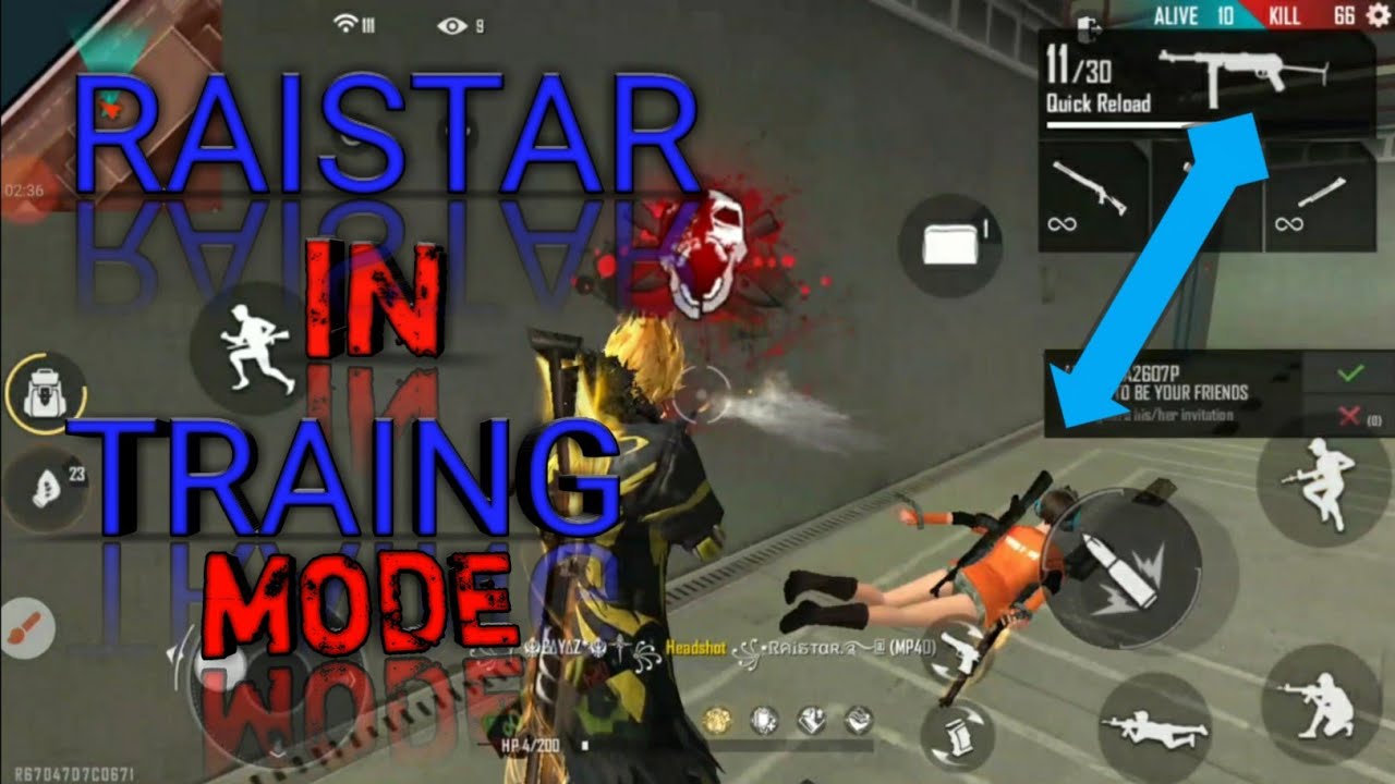 Raistar in traing mode : free fire game play with raistar - YouTube