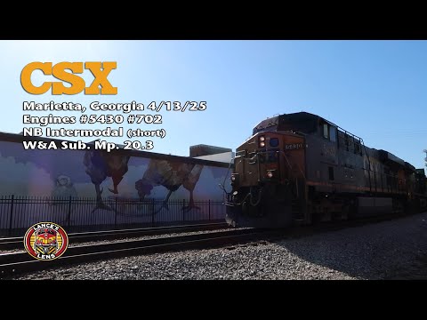 CSX I197 Engines #5430 #712 NB Intermodal Marietta, Georgia 4/13/25 - YouTube