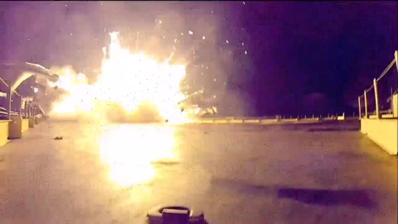 Insane New Images Of The Falcon9 Rocket Being Destroyed - YouTube