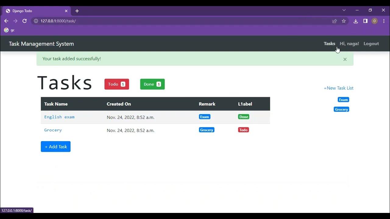 Task Management System in Python Django - YouTube