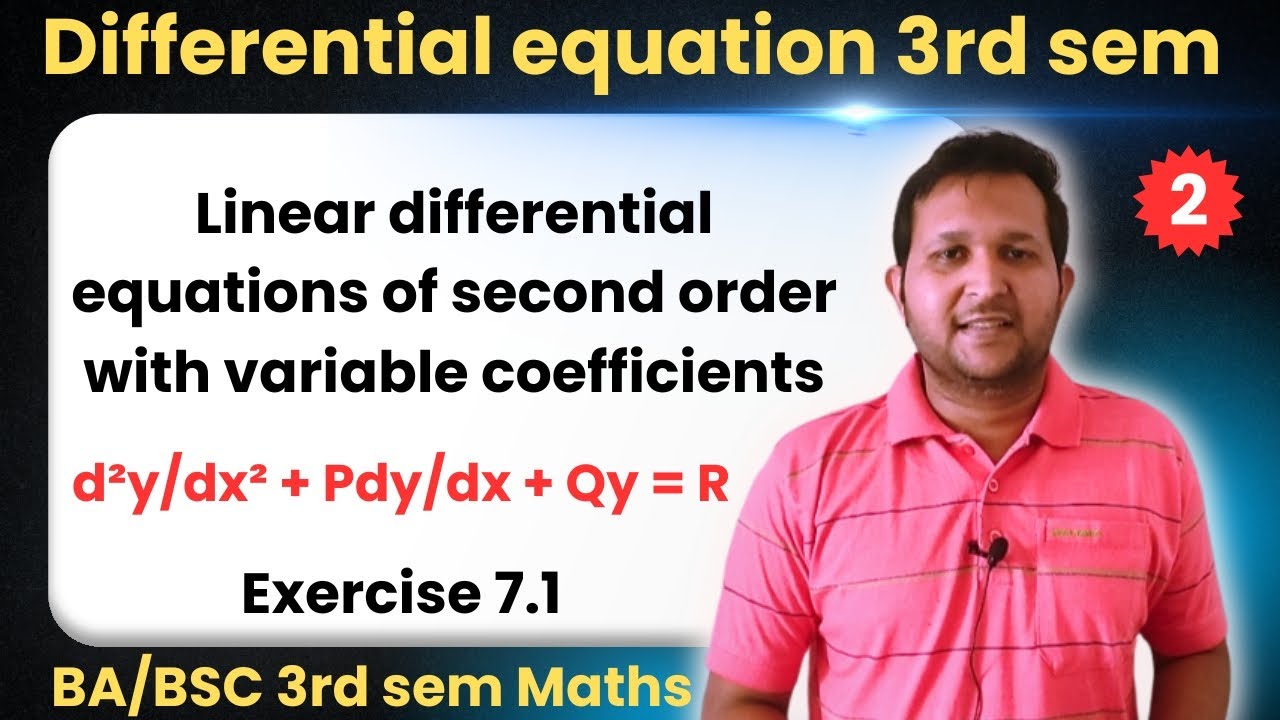 Linear differential equation of 2nd order | differential equation bsc ...