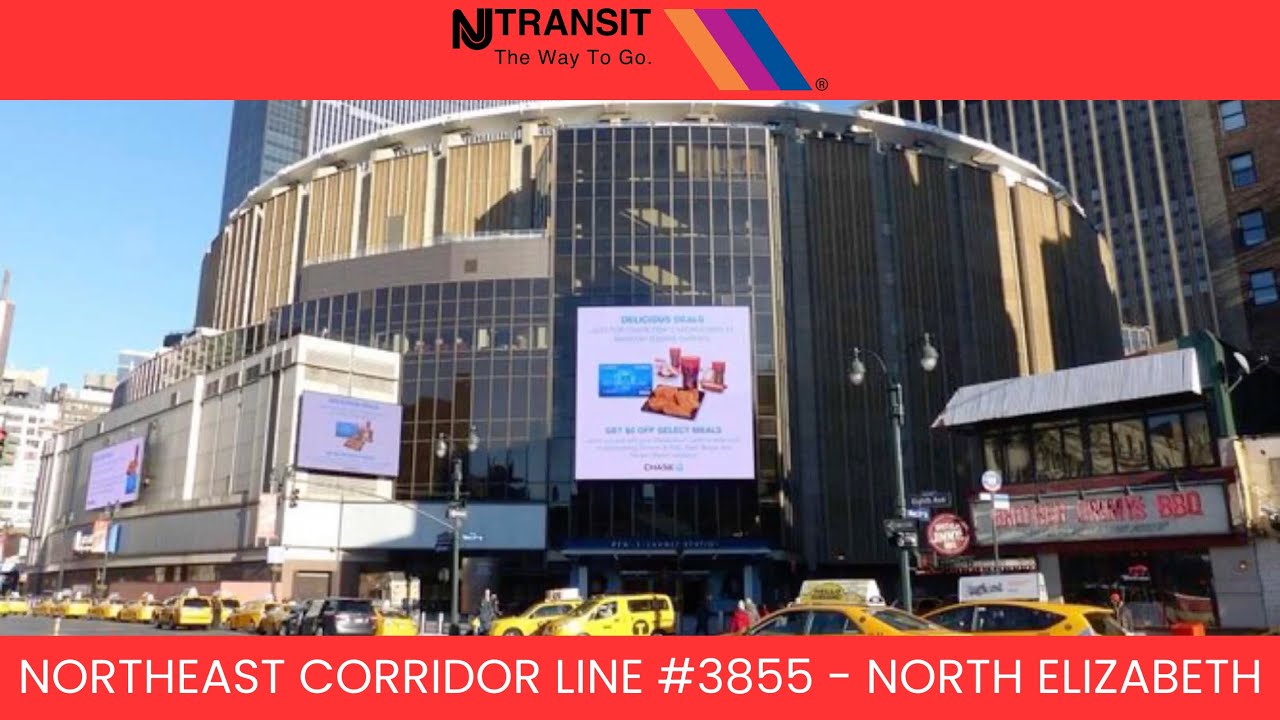 NJ Transit Train 3855 Northeast Corridor Line to North Elizabeth ...