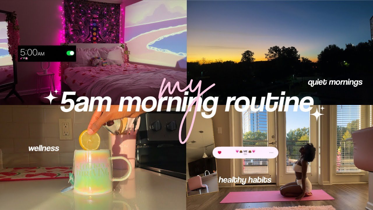 MY 5AM MORNING ROUTINE ⛅️🎀 ♡ motivation + how to wake up early ...