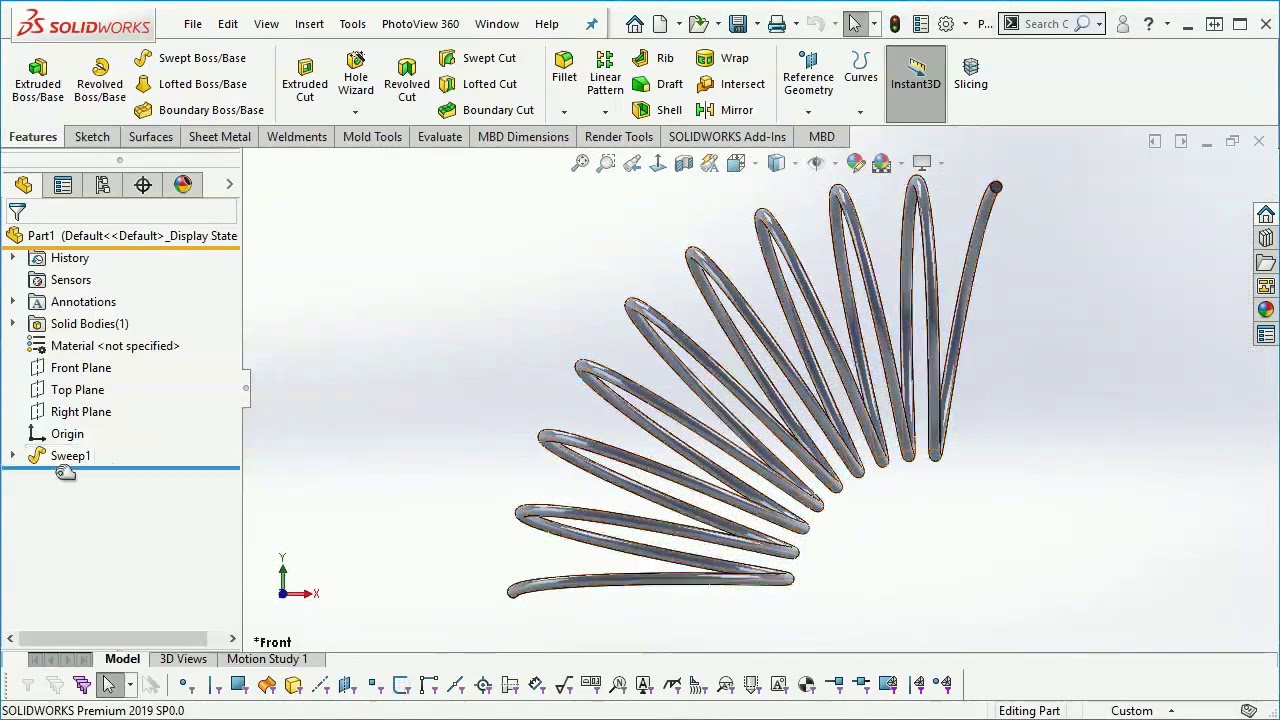 Create Arc Spring by SOLIDWORKS 2019 - YouTube