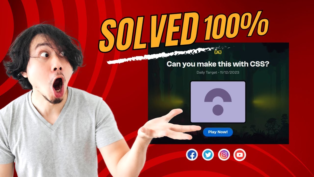 Css Battle Solution 100 Daily Target 11th Dec 23 Challenge By Cssbattle Youtube