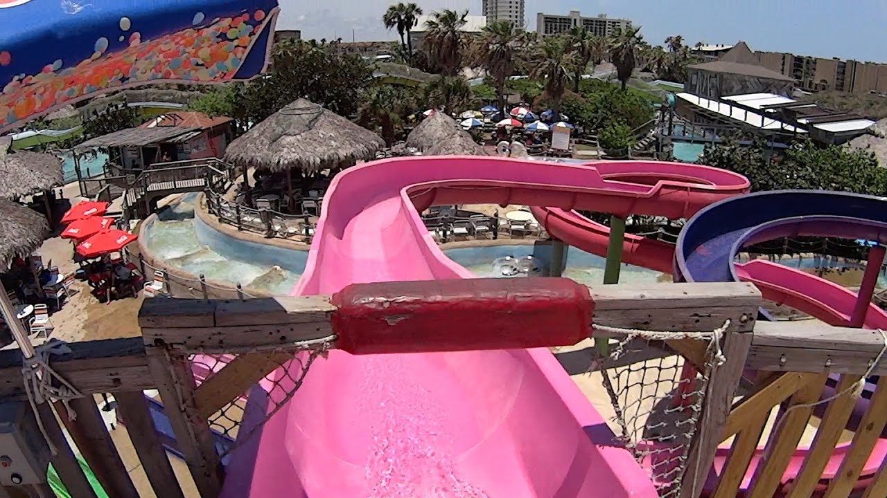 Pink Wizard's Water Slide at Schlitterbahn South Padre Island - YouTube
