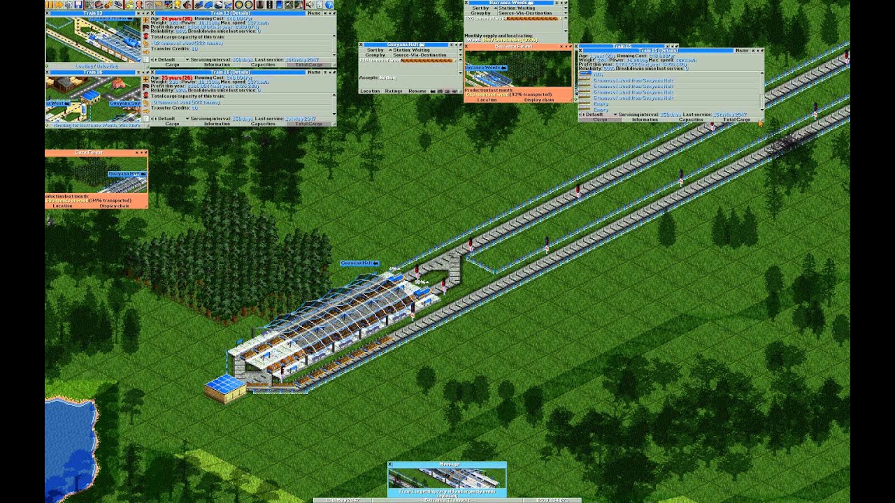 OpenTTD Train Station RORO+Repair - YouTube