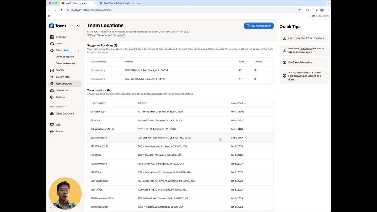 MileIQ - Save Time with Bulk Uploading Team Locations - YouTube