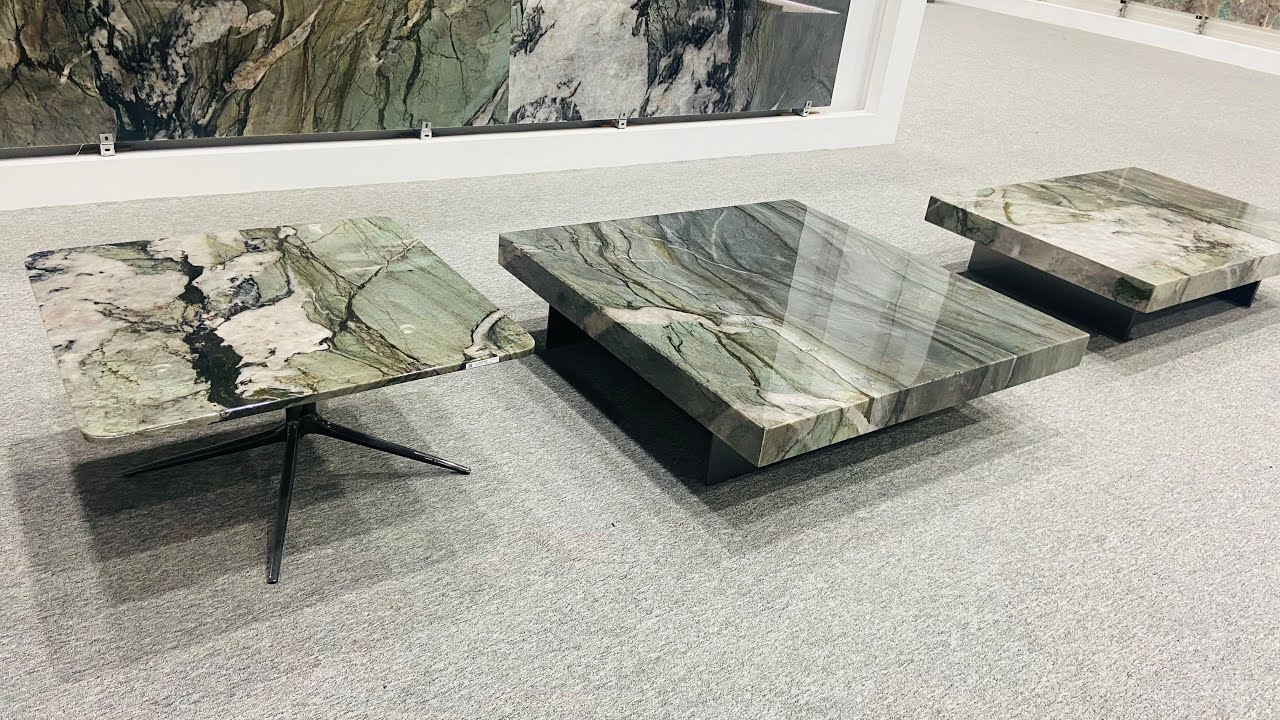 Alesandria Green Quartzite tables - YouTube