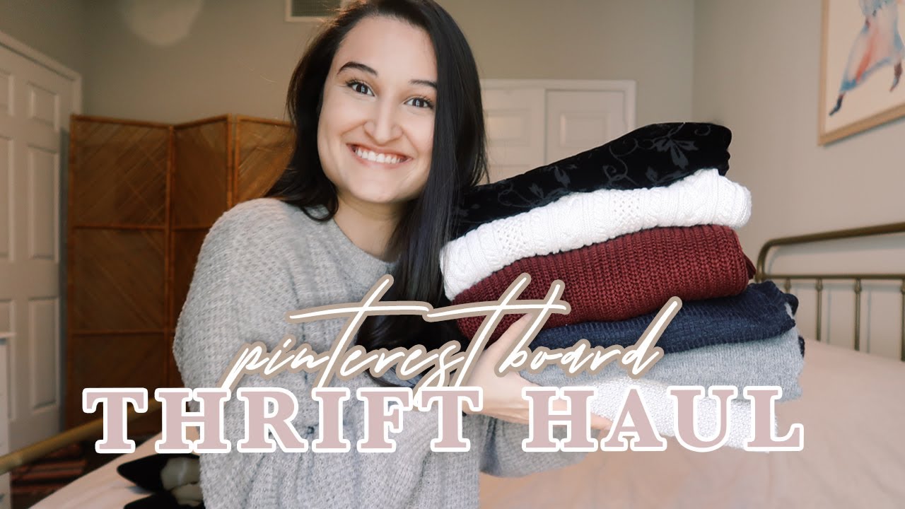 Thrifting my winter pinterest board || Thrift haul 2020 - YouTube