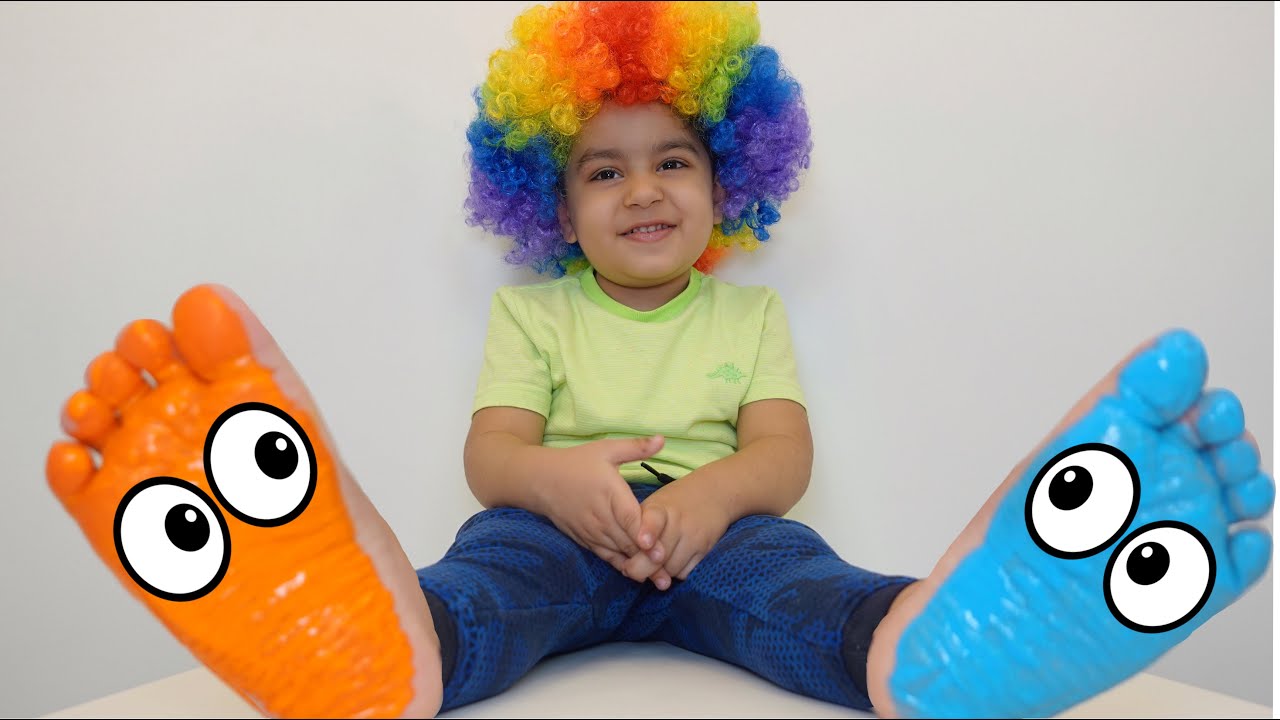 Learning Colors With FEET PAINTING For Kids | Kids Nursery Songs ...