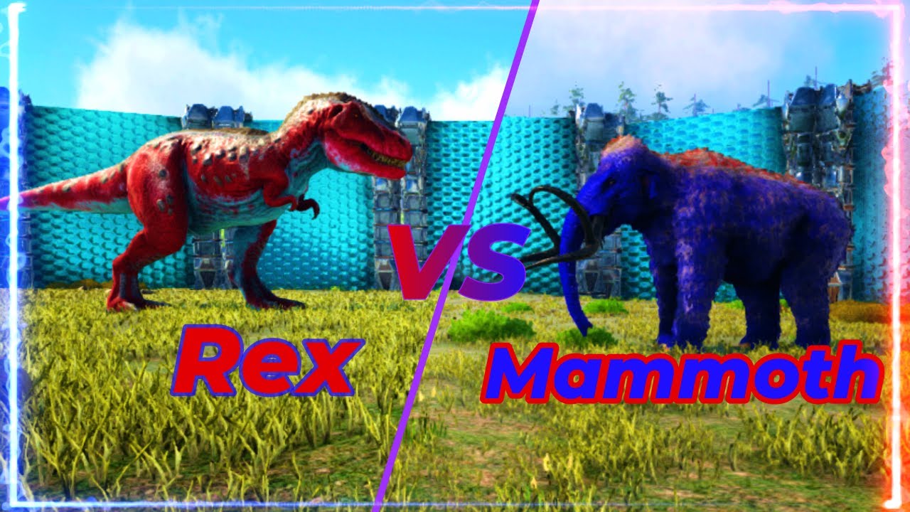 Mammoth vs Rex\spino\karkinos | Ark survival evolved | ark battles ...