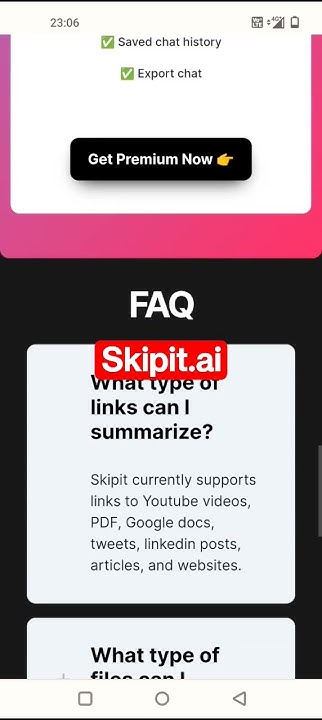 skipit.ai | summarise from pdf , YouTube videos and more 🙀 - YouTube