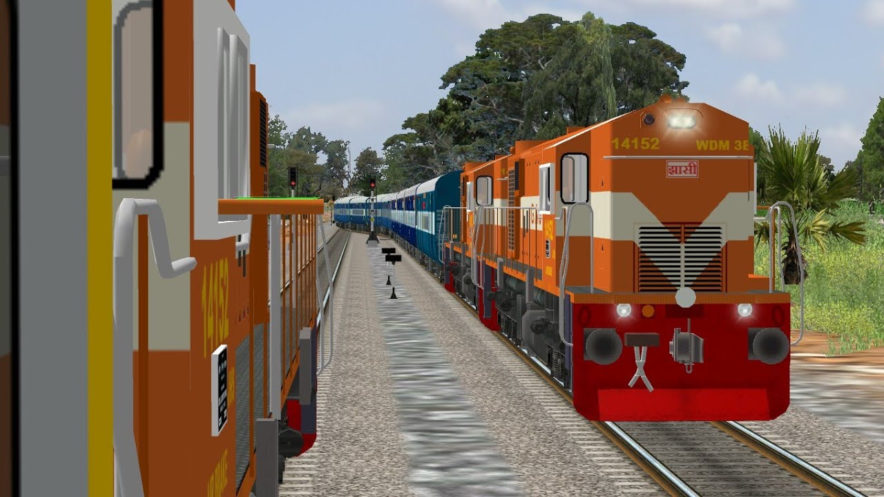 Single line train crossing in Msts Train Simulator Game - YouTube