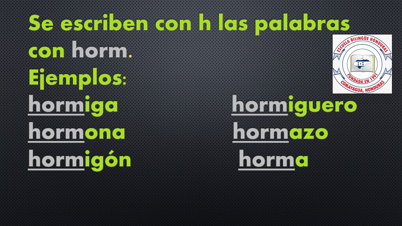 Palabras con h 2° Grado Semana 6 - YouTube