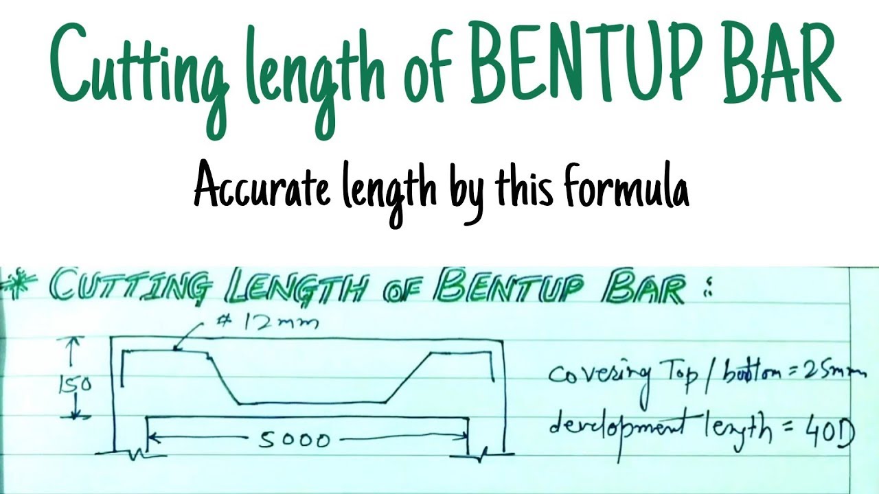 Bent up bar cutting length | How to calculate bent up bar length in ...