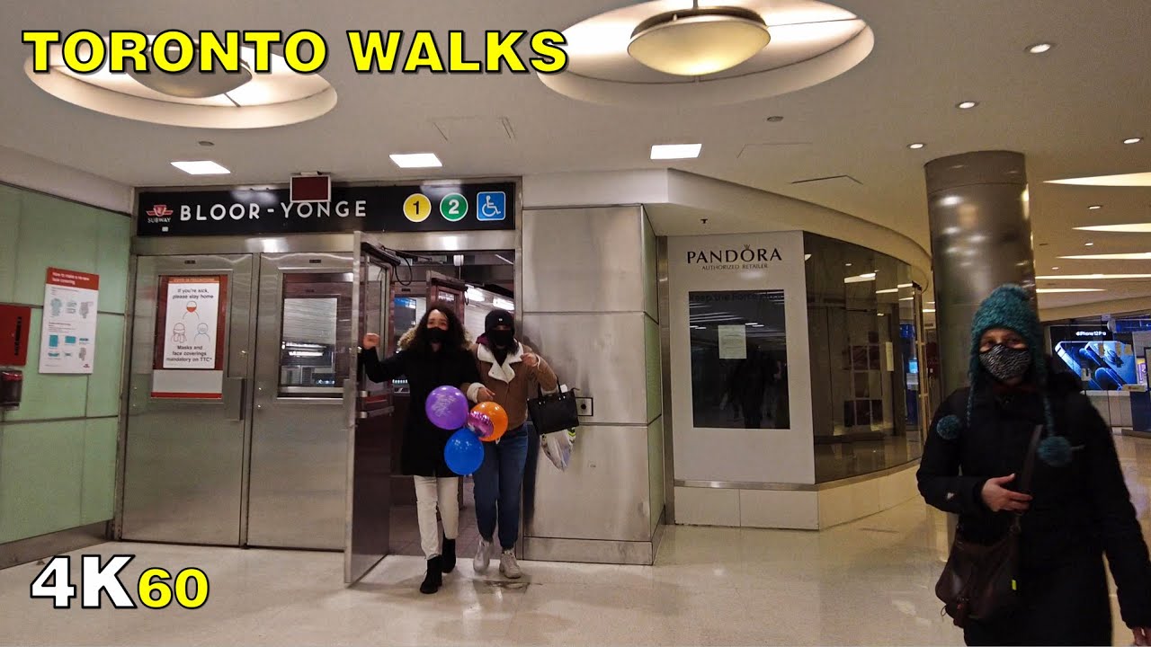 Toronto Bay to Bloor-Yonge Station Underground Walk on January 10, 2021 ...