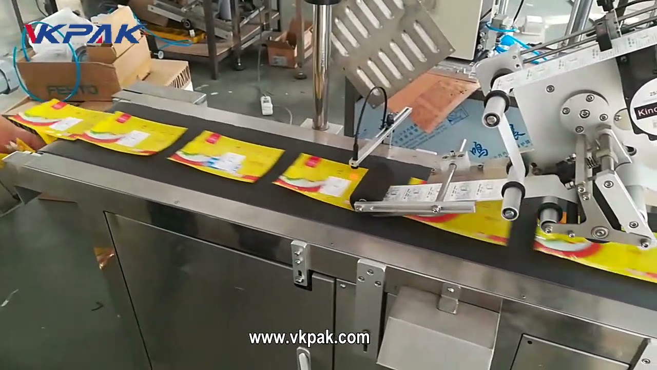 High Speed Automatic Pouch Bag Labeling Machine With Paging Label ...