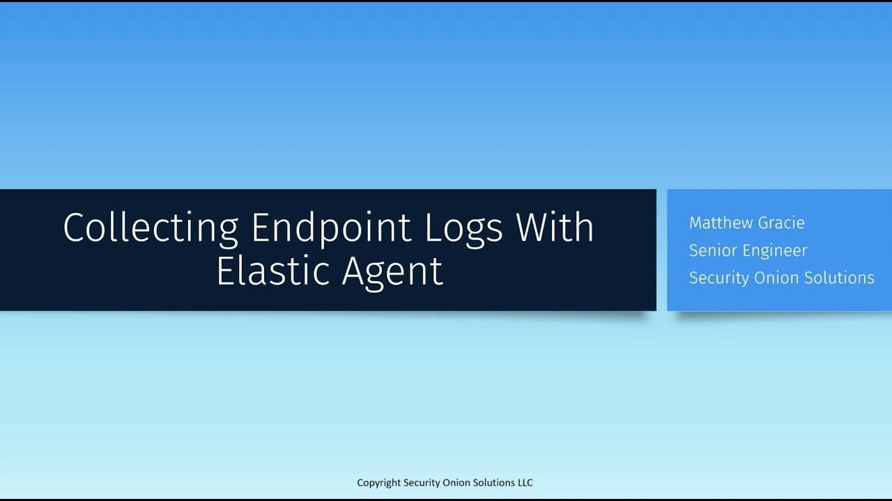 Collecting Endpoint Logs with Elastic Agent - YouTube