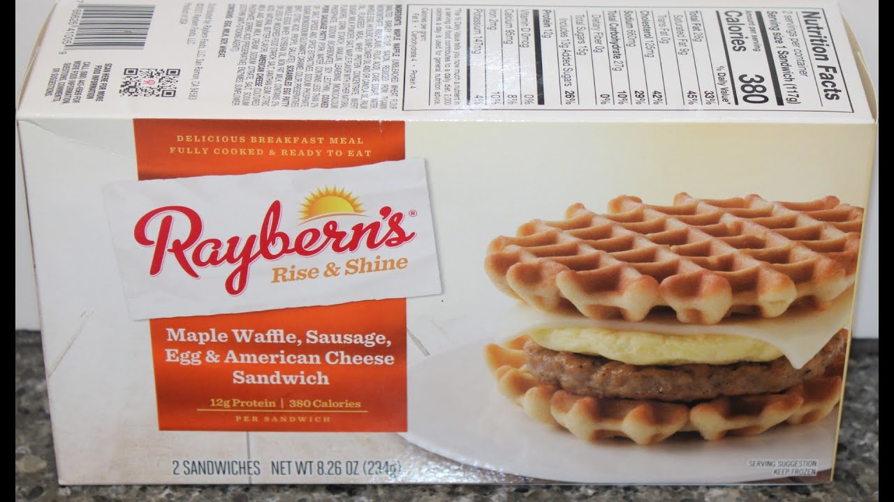 Raybern’s Rise & Shine: Maple Waffle, Sausage, Egg & American Cheese ...