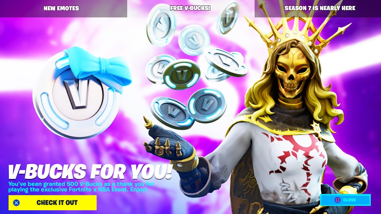 500 V-BUCK REWARD for EVERYONE in Fortnite SEASON 6 UPDATE! - YouTube