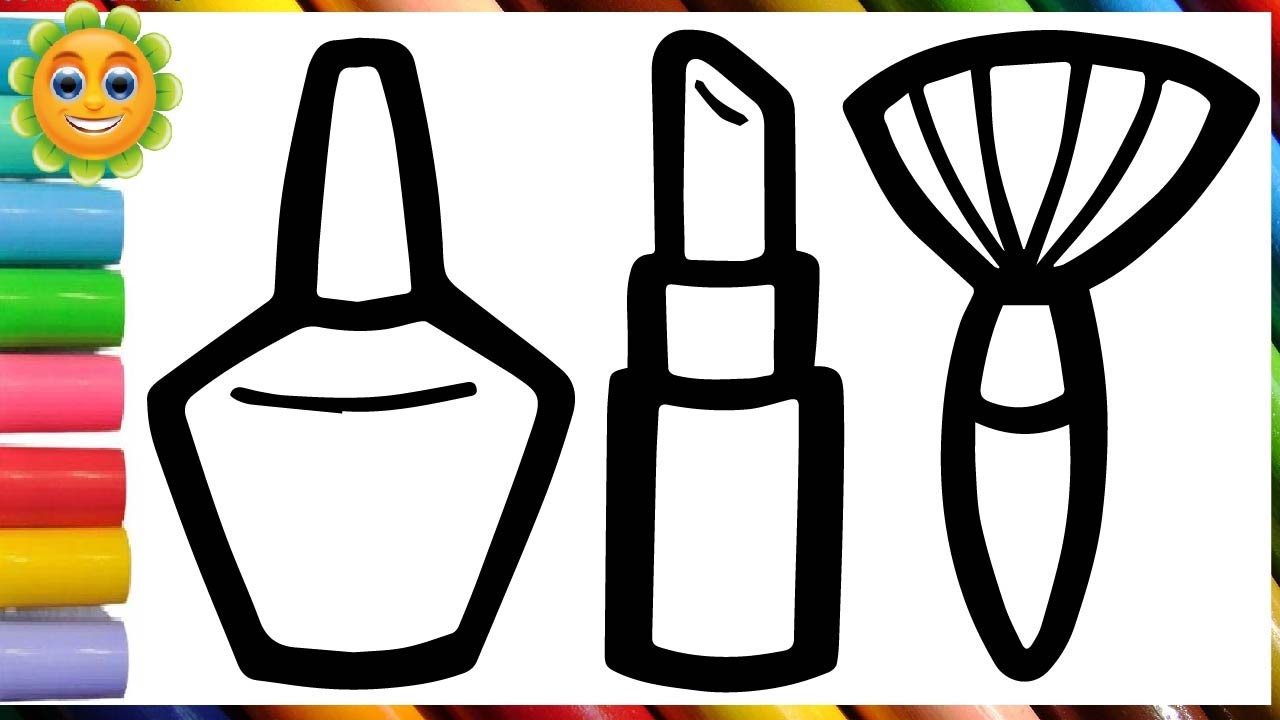 How to draw makeup for kids || Easy makeup supply Drawing,Painting and ...