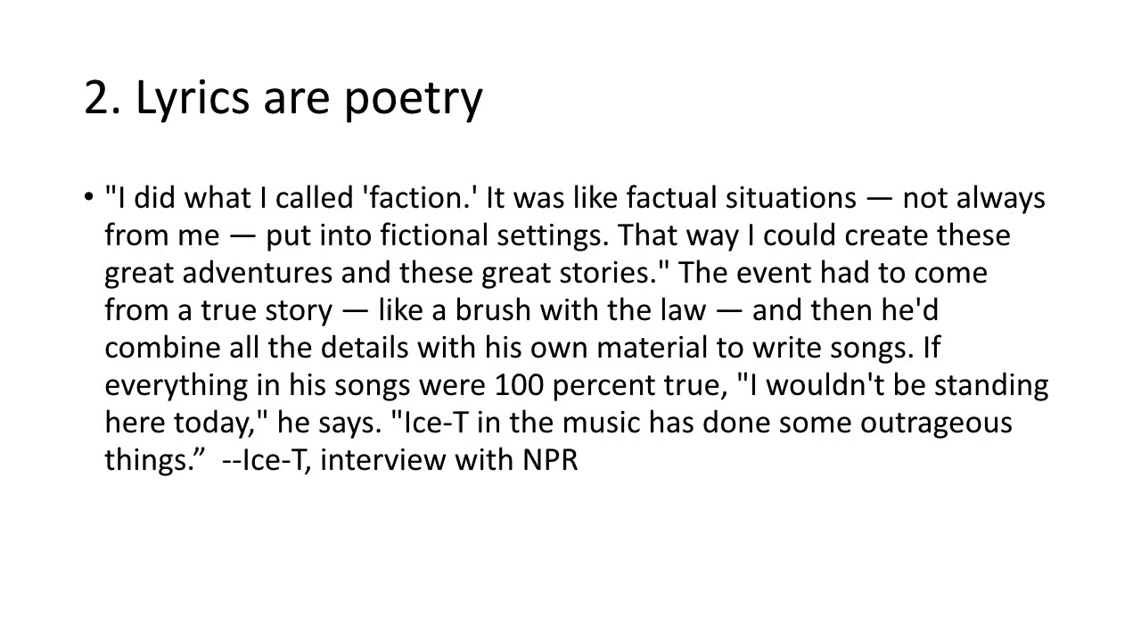 Lyrics as evidence -- overview - YouTube