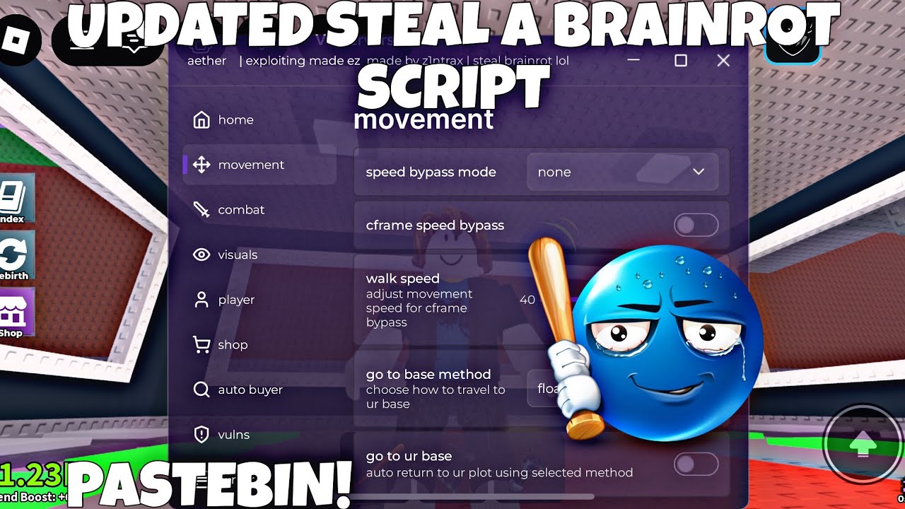 Steal A Brainrot Script *Aether Hub* For Mobile And Pc | New Features ...
