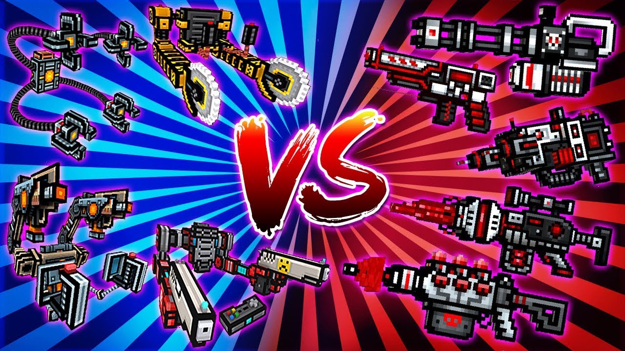 Pixel Gun 3D - Exoskeletons Weapons VS Champion Weapons - YouTube