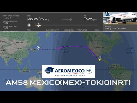 MEXICO(MEX) - TOKIO(NRT) VUELO AM58 - YouTube