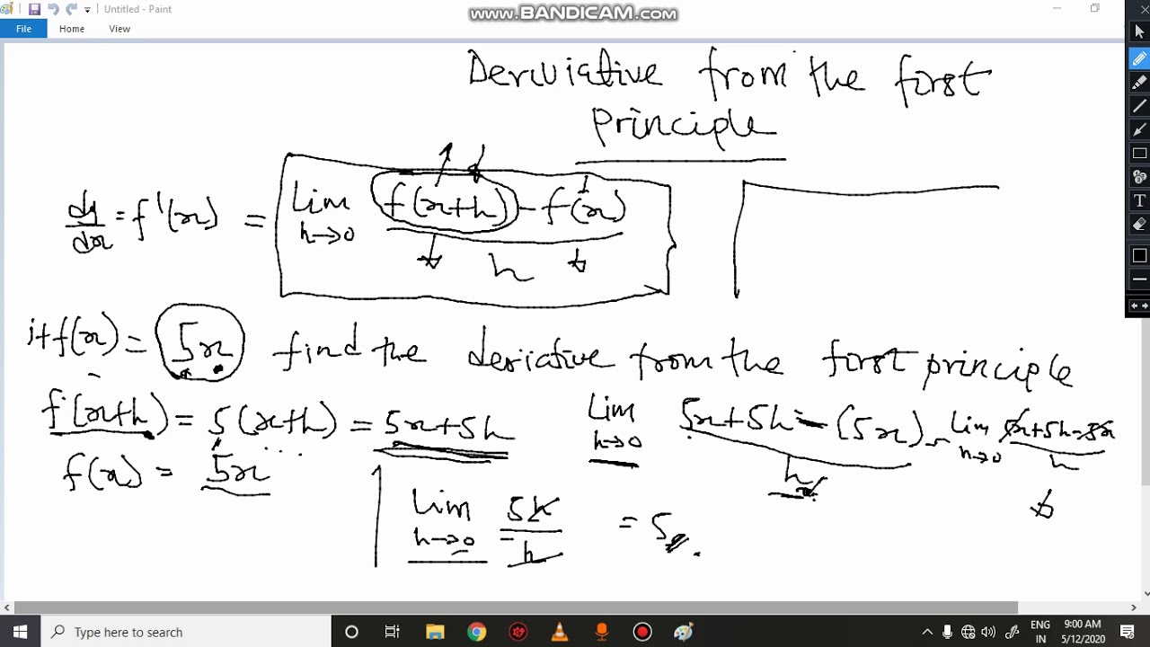 Derivative from the first principle(a) - YouTube