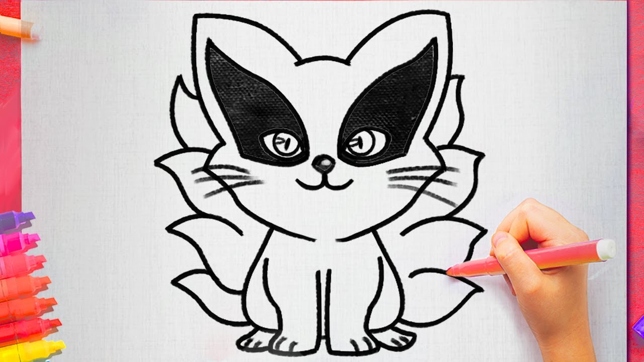 How to draw Kurama easy step by step Naruto - YouTube