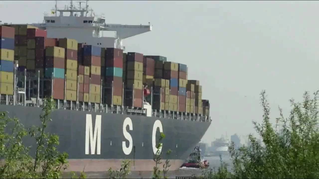 "MSC Rosa M" Giant container ship in Hamburg port - YouTube
