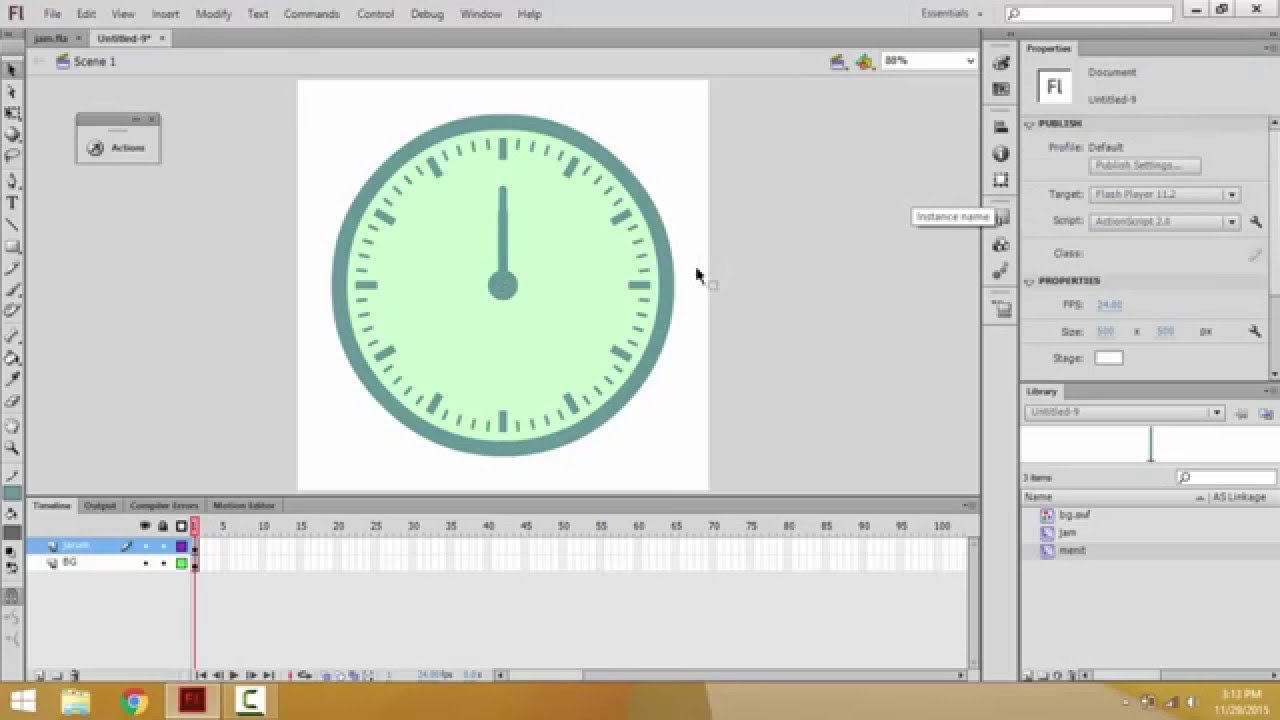 membuat jam analog dengan adobe flash (action script 2.0) - YouTube