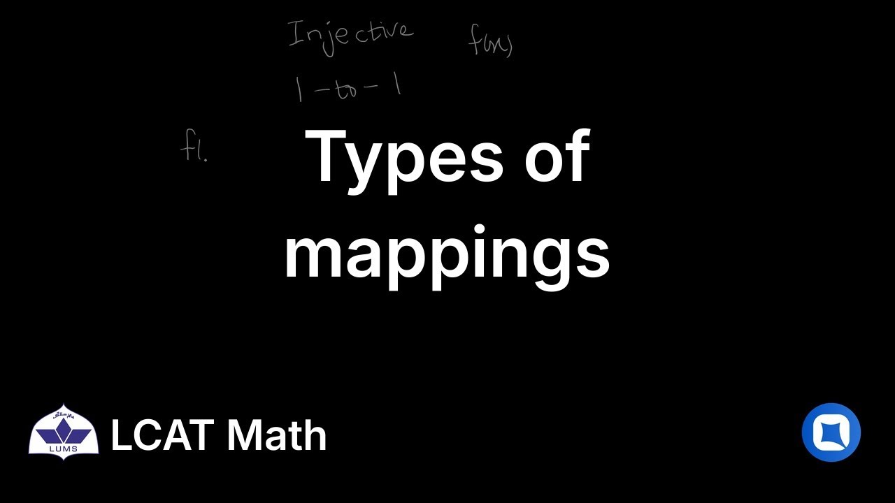 LUMS LCAT Math | 9.4 Types of Mappings | Qallam - YouTube