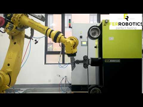 Grinding exhaust pipe of car with ABG by FerRobotics