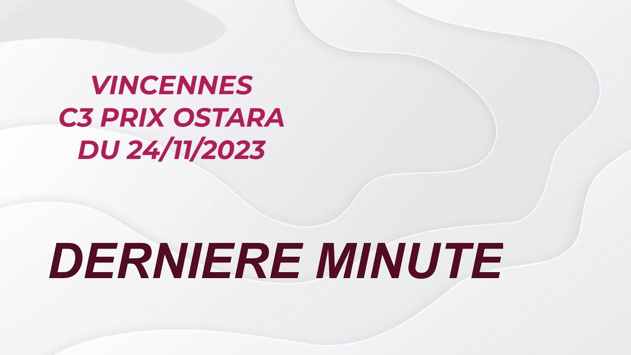 D.MINUTE VINCENNES C3 PRIX OSTARA 24/11/2023 pronostics #pronostics_pmu ...