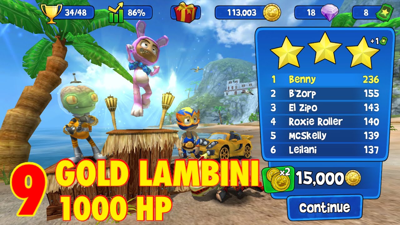 CHAMPIONSHIP BB RACING | Gold Lambini drove by Benny The Rabbit - YouTube