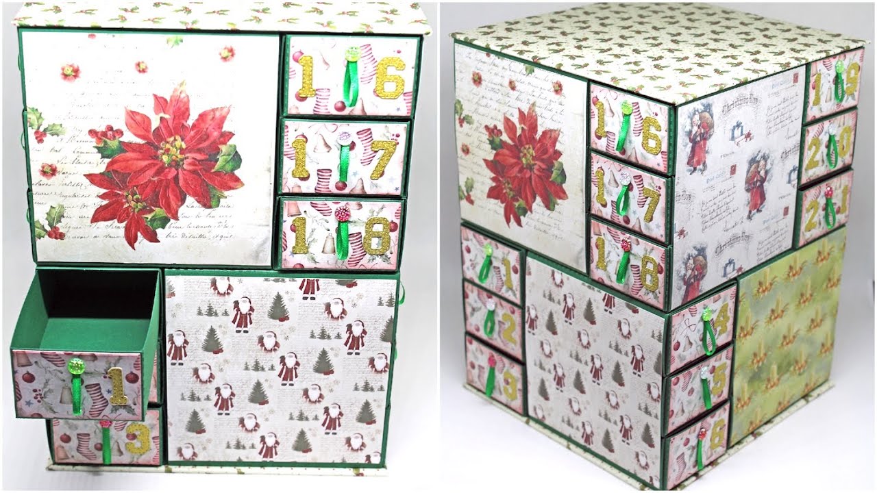 Craft Inspiration: Advent Calendar Box (19120503) #christmas #tutorial ...