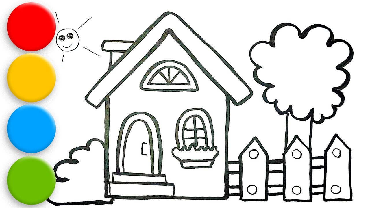 How to draw a house. Painting and coloring. - YouTube