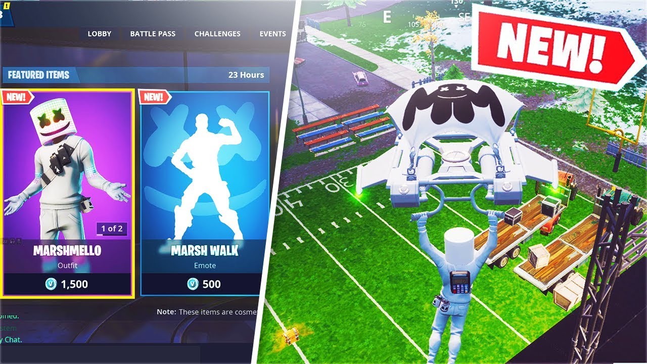 *NEW* Marshmello Skin + Mello Glider & Marsh Walk / Bobbin' Emote ...