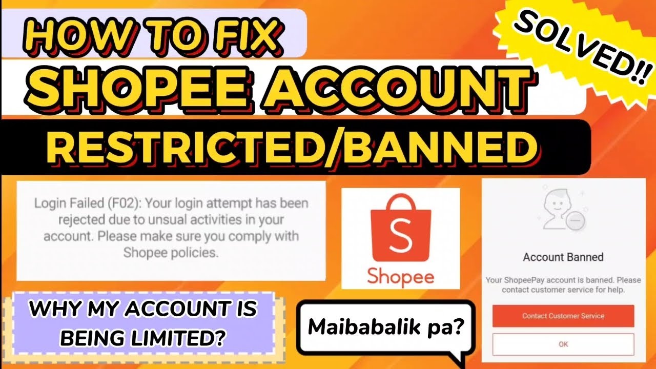 SHOPEE ACCOUNT RESTRICTED, BANNED OR LIMITED! MAAYOS PA KAYA? - YouTube