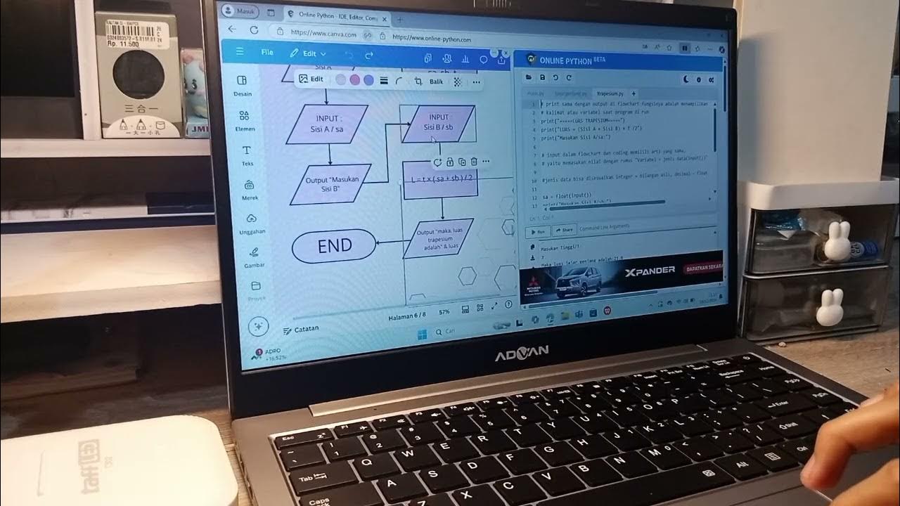 Presentasi algoritma flowchart bangun datar - YouTube