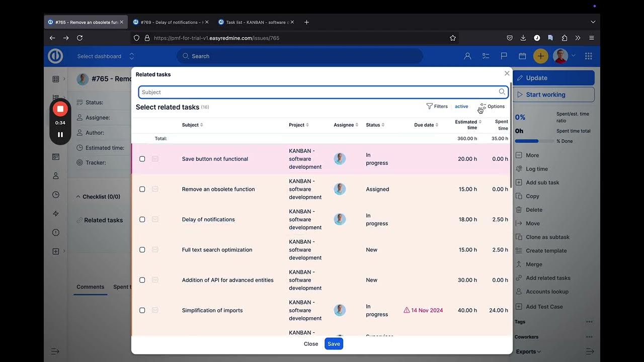 Easy Redmine: Task dependencies - YouTube