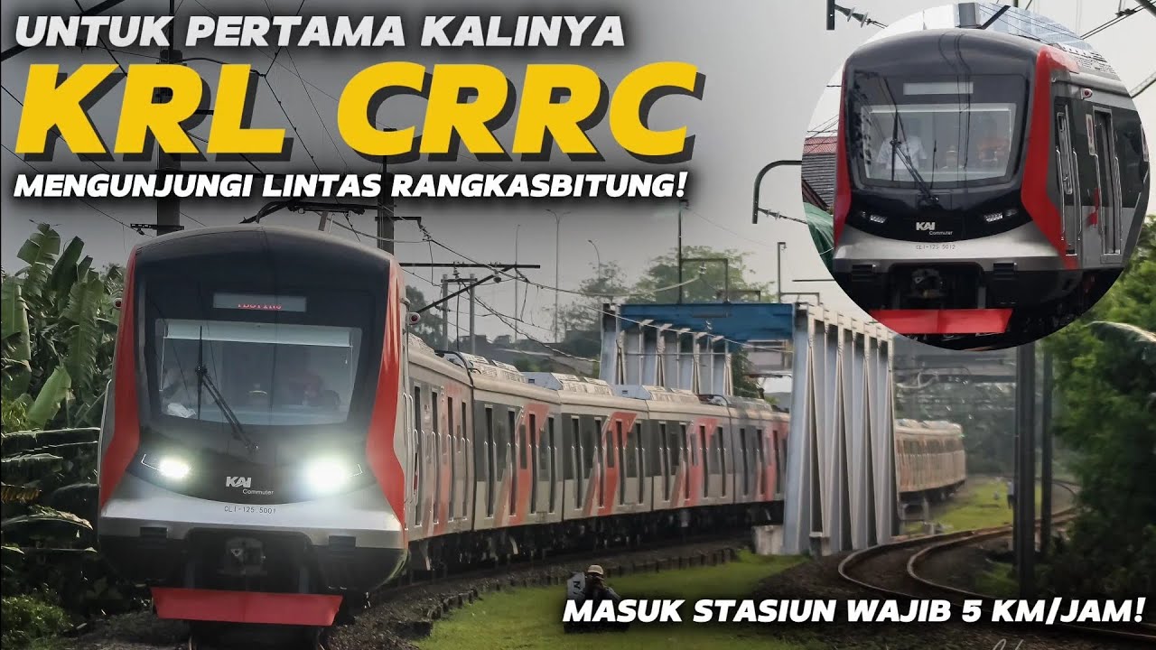 PERDANA! Moment Pertama Kali KRL CRRC Mengunjungi Lintas Rangkasbitung ...