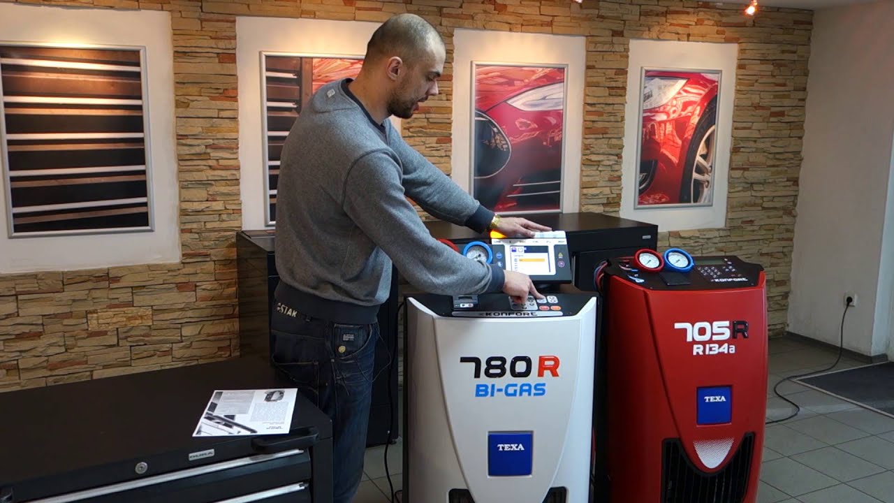 Обзор станции заправки кондиционеров TEXA Konfort 780R Bi-Gas - YouTube