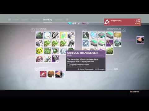 Destiny Curious transceiver codes!! - YouTube