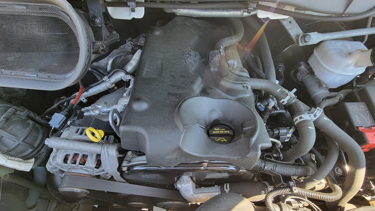 2018 Ford Transit 250 power stroke engine area checks and underneth ...
